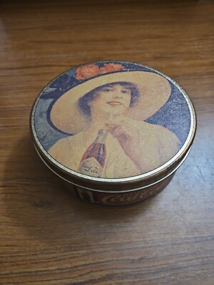 Vintage 1988 Drink Coca Cola Round Metal Tin Box Used | eBay