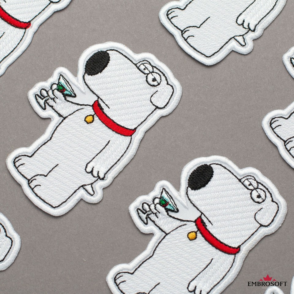 Family Guy Brian Griffin Cartoon Character Embroidered Patch Iron On 2. ...