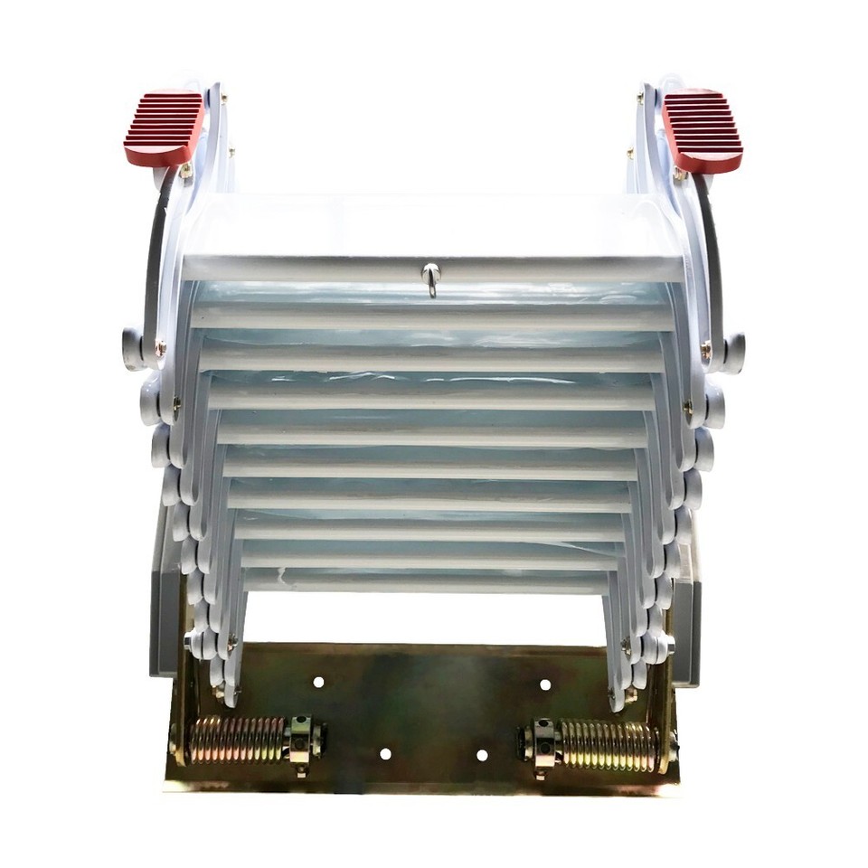 10+2 Steps 8.2Ft White Wall Mounted Folding Loft Up-down Ladder Stairs ...