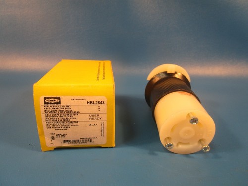 HUBBELL HBL2643, Connector, Twist-Lock Connector 2P 3W 480VAC, 30A | eBay