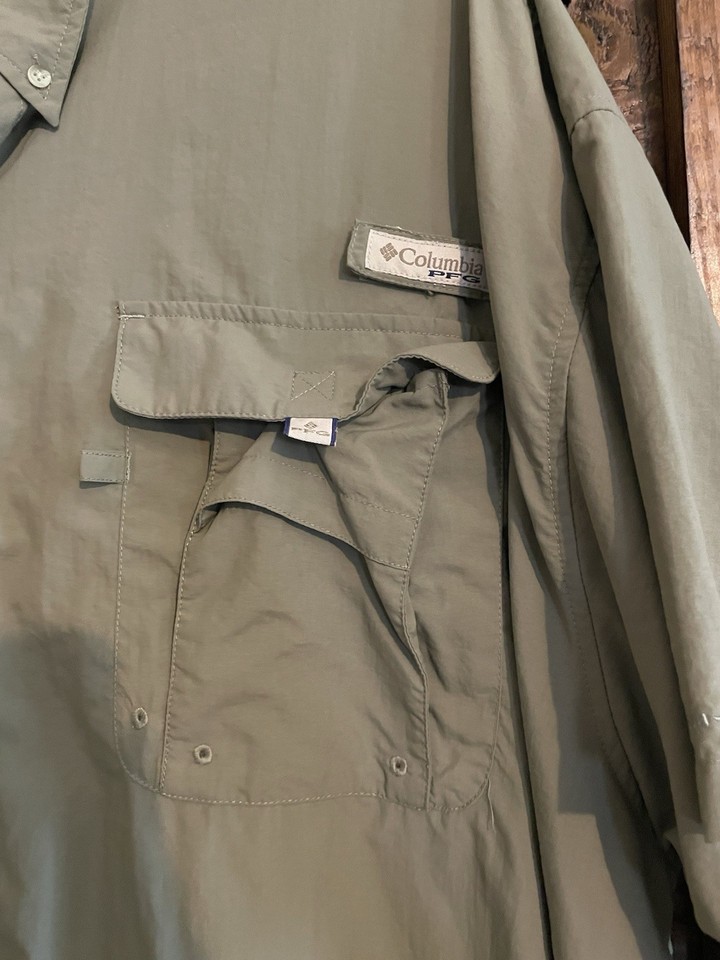 Men’s Green Columbia PFG 4XT 4TL Fishing Shirt Tall Omni Shade | eBay