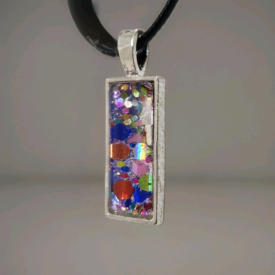 Unique OOAK Statement Art Under Glass Pendant Necklace On Cord ...