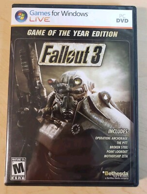 Fallout 3 Game Of The Year Edition PC 2009 Complete In Box 2 Disc PC ...