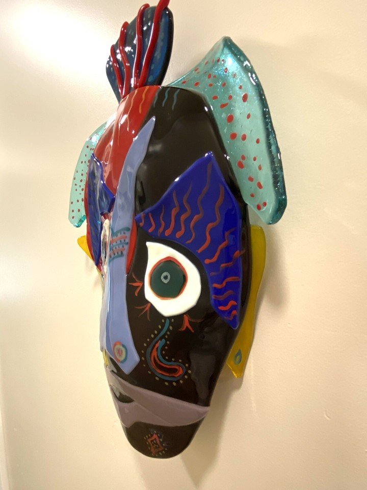 Pop Art Fused Art Glass Face Mask | eBay