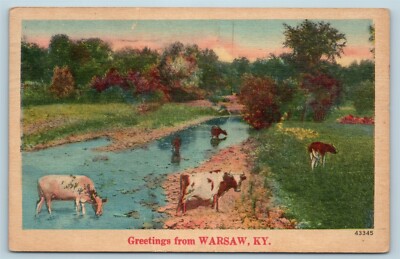 Postcard KY Scenic Greetings From Warsaw Kentucky c1940s Linen AG12 | eBay