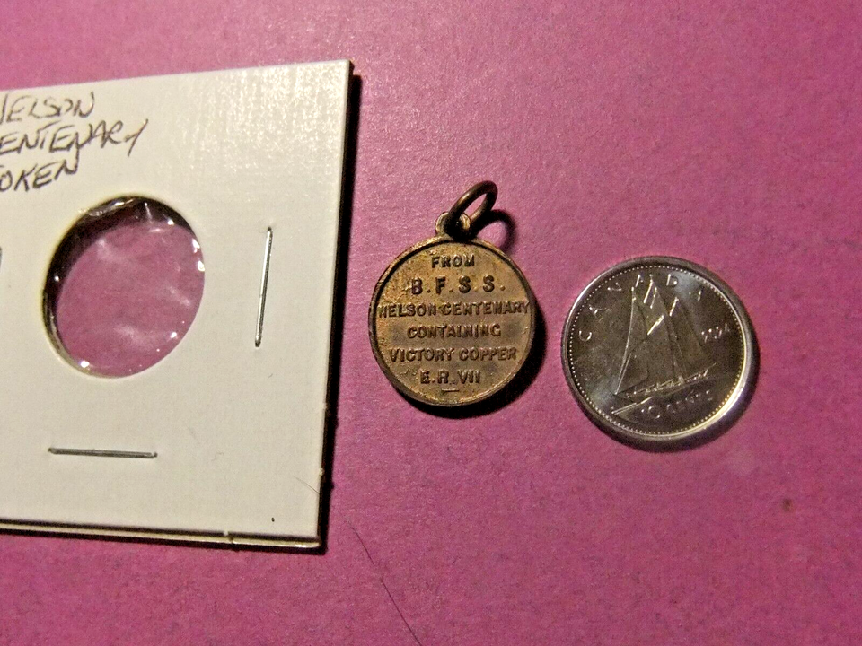 Vintage British Miniature NELSON CENTENARY Token - Victory Copper - E.R ...