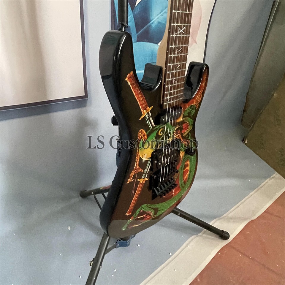 George Lynch Skulls&Snakes Electric Guitar Black Solid Body Floyd Rose ...