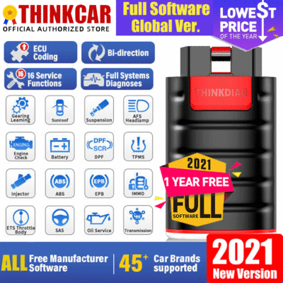 Thinkdiag PRO Car OBD2 Scanner Bidirectional Diagnostic Tool ECU Key ...