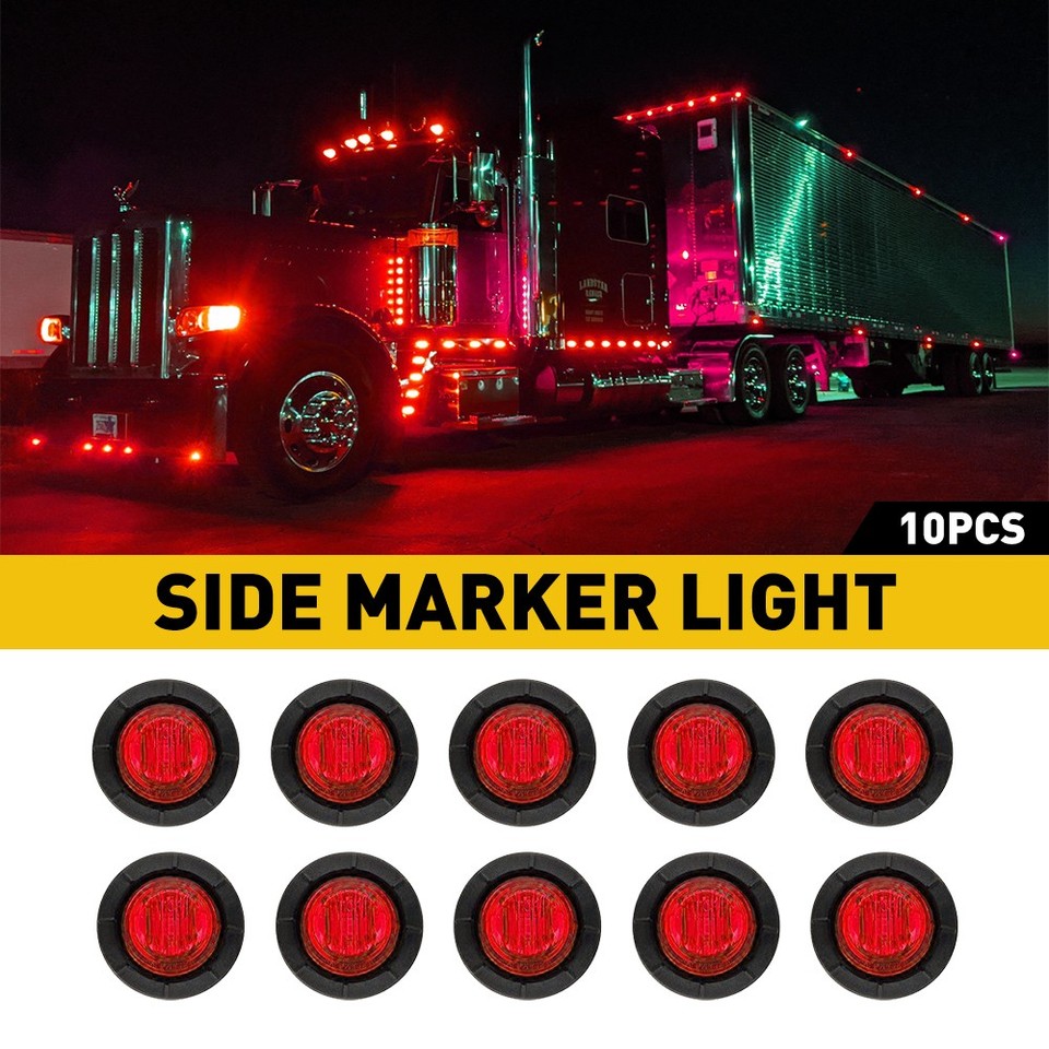 Pickup Round Side Marker LED lights Bullet 3/4" Bullet Truck Lights Trailer Ambe | eBay