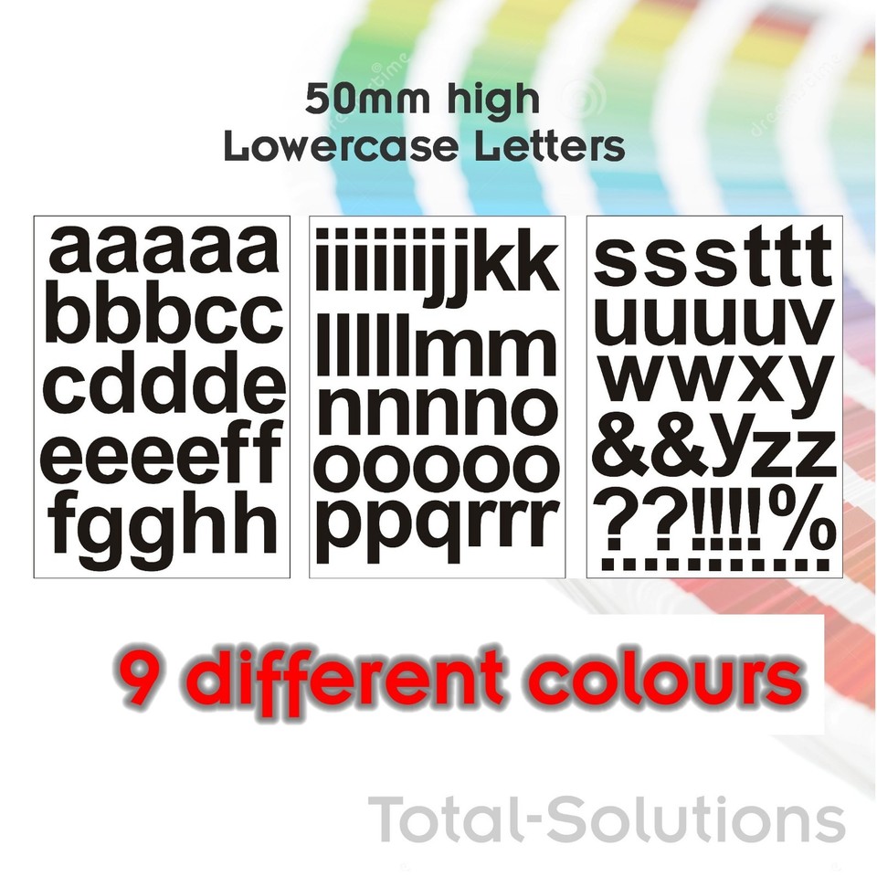 13mm - 50mm Self Adhesive Vinyl Alphabet Letters and Numbers - Upper ...