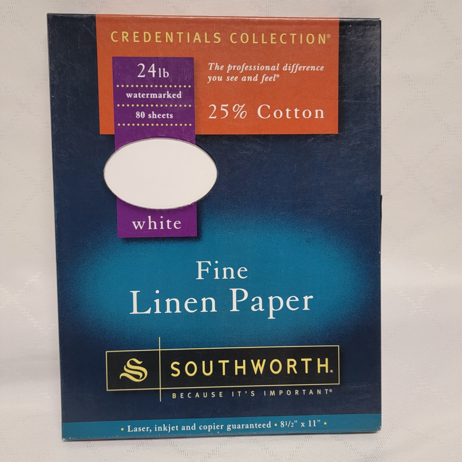 Southworth Credentials Collection White Fine Linen Paper 8.5" x 11" 80 ...