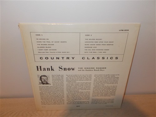 Country Classics Hank Snow . The Singing Ranger & His Rainbow Ranch ...
