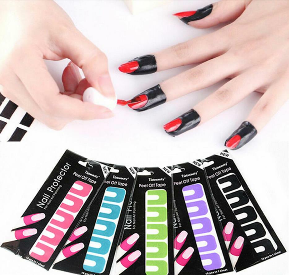 10PCS Nail Spill-proof protector Finger Cover Sticker Nail Polish Peel ...
