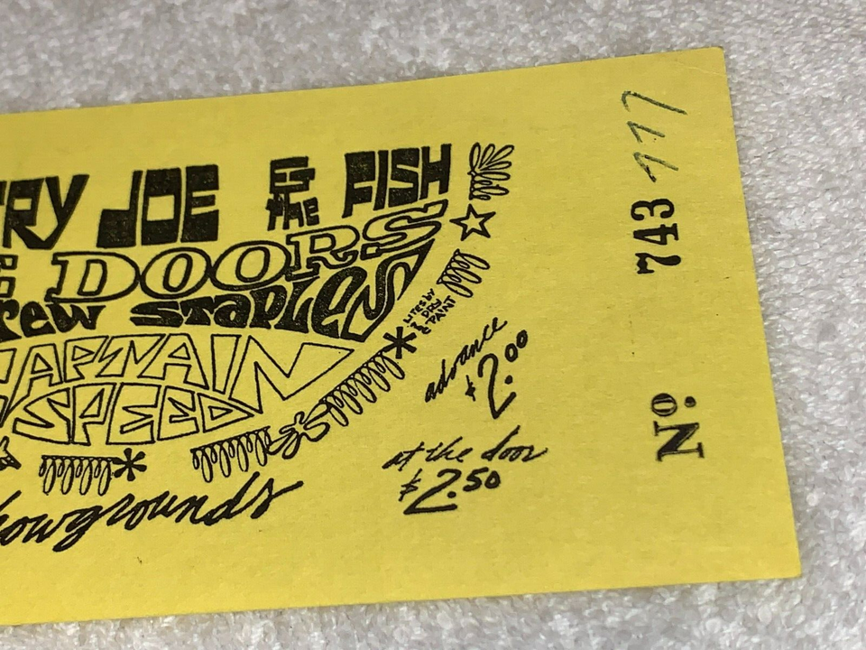 THE DOORS ORIGINAL 1967 UNUSED TICKET JIM MORRISON Jim Salzer Ephemera ...