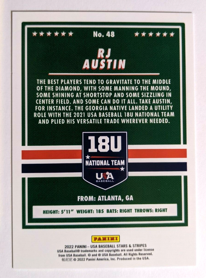 2022 USA STARS & STRIPES LONGEVITY HOLO RJ AUSTIN 74/99 | eBay UK