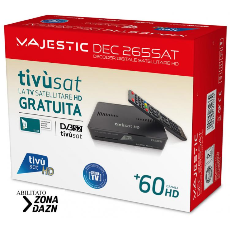 Decoder Satellitare Ufficiale Tivusat HD Tivu Sat Con Tessera Inclusa ...