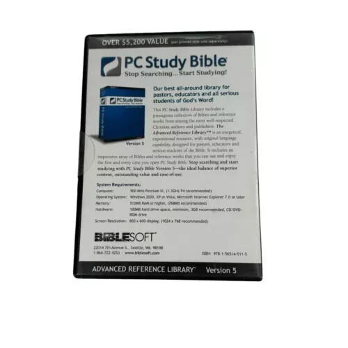 BibleSoft PC Study Bible 5 - Advanced Reference Library - New (only few ...