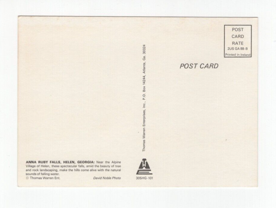 Anna Ruby Falls, Helen, Georgia Near Alpine Village of Helen Postcard ...