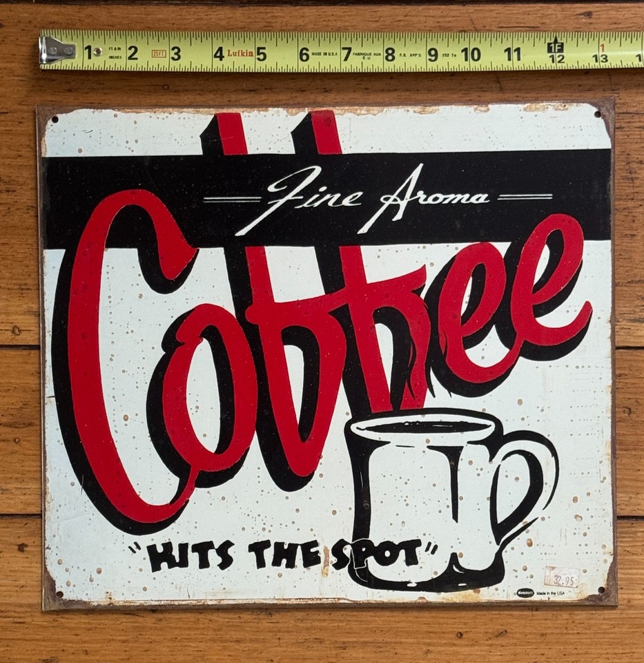 Coffee “Hits the Spot” Sign Art In Motion Metal 14x14 Marty Mummert | eBay