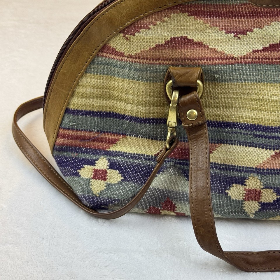 Vintage Marco Avane Leather Trim Bag Southwestern Aztec Tapestry ...