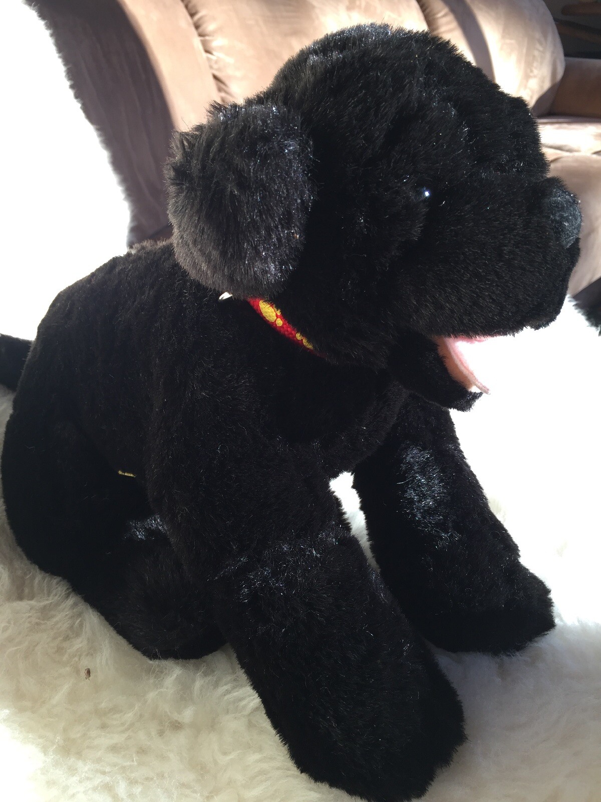 Build a Bear Black Lab Labrador Puppy Dog Plush Stuffed Animal Red ...