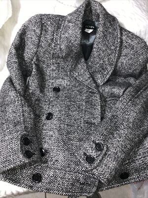 J .Crew WOOL 56% Wool Gray /Black/White BLAZER Jacket Women Size 0 ...