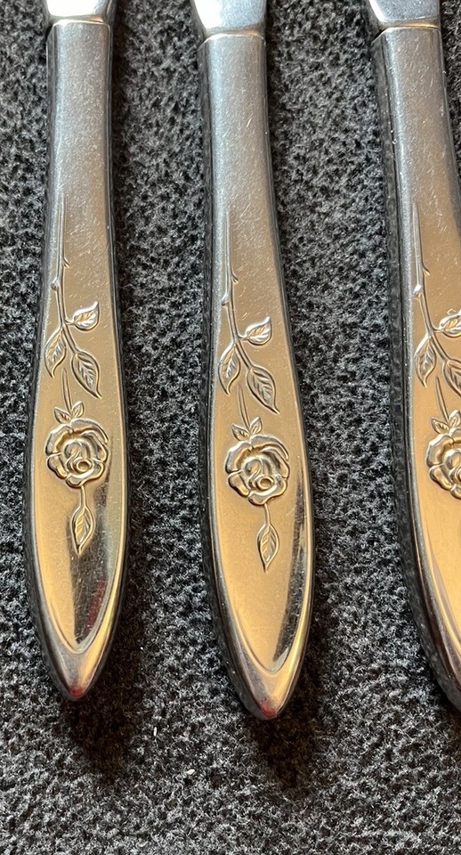 Set of 6 Oneida Community My Rose Stainless Steel 8.5" Dinner Knives | eBay