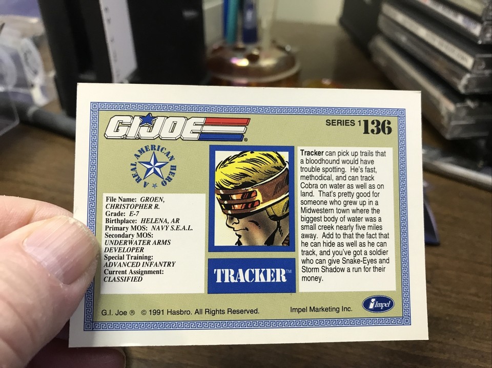1991 GI Joe Impel Trading Card # 136 TRACKER | eBay