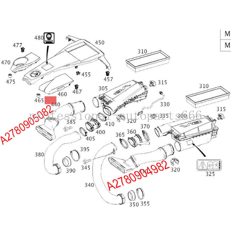 1Pair Left+Right Air Intake Hose Pipe For Mercedes Benz S550 S63 AMG ...