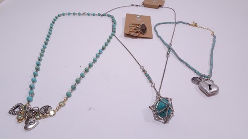 American Eagle Outfitters AEO Turq Necklace Stackable Ring Set NWT $22 ...