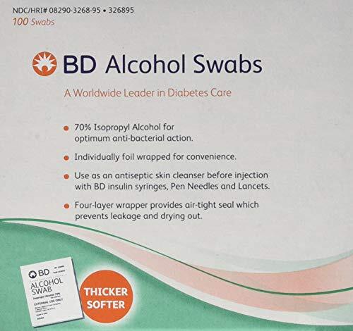 BD Alcohol Swabs 100 Each White 382903268955 | eBay