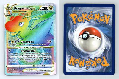 Dragonite Vstar #81/78 SWSH Pokemon GO Holo Rainbow Secret Rare 2022 ...