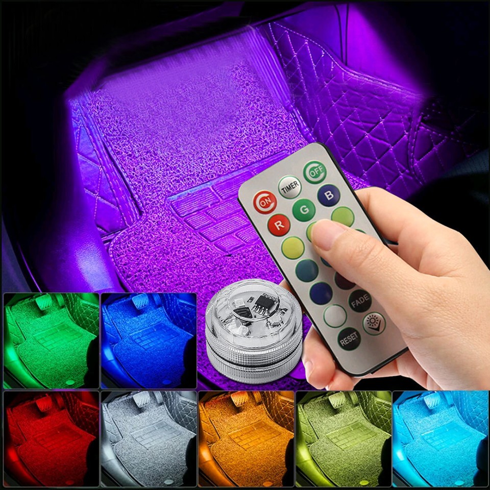 Multicolor LED Light Lamp Car Accessories Atmosphere Light w/Remote ...