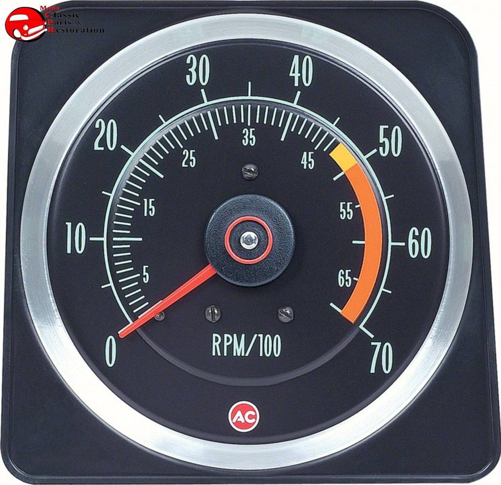 1969 69 Chevrolet SS 350 Camaro RPM 5000 Redline 5"x 7" Tachometer GM ...