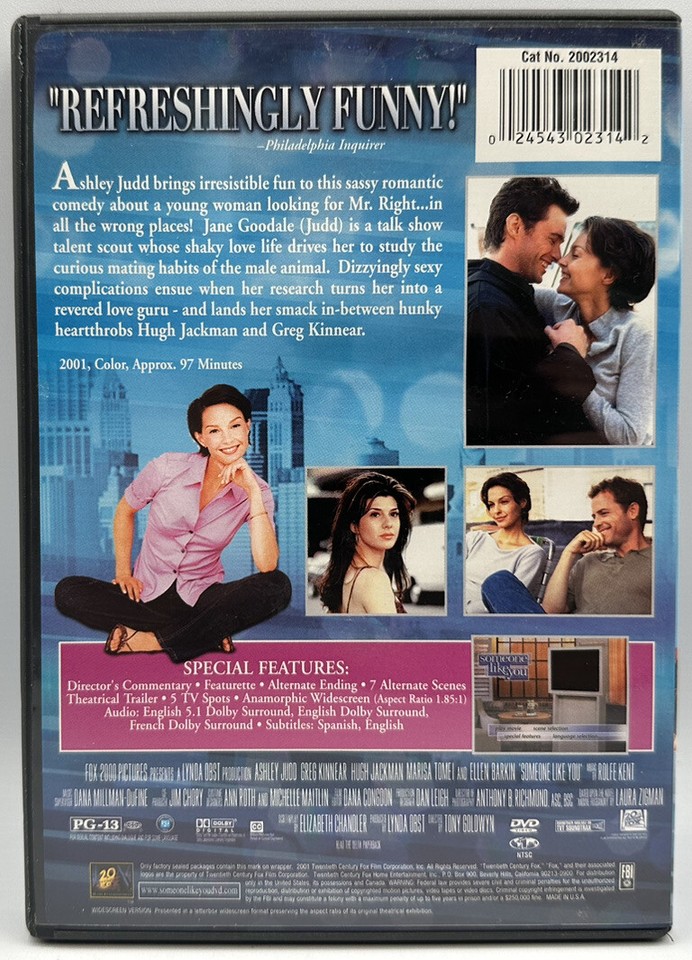 Someone Like You DVD Ashley Judd, Greg Kinnear, Hugh Jackman & Marisa ...