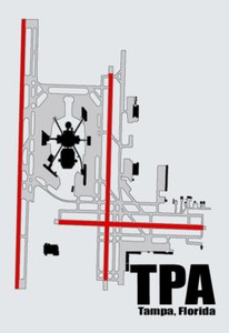 TPA Tampa Airport Diagram Map Handmade 3.25" x 2.25" Photo Magnet ...