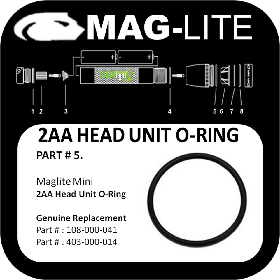 MAGLITE UPGRADE MINI AA 8 PIECE SERVICE KIT TORCH FLASHLIGHT GENUINE ...