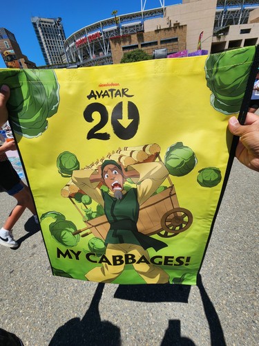 SDCC 2025 Avatar The Last Airbender My Cabbage Giant Tote Swag Bag San ...
