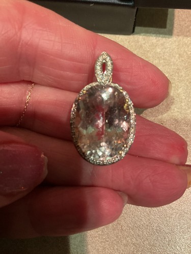 Ice Kunzite & Diamond 18K Gold Lorique Pendant MTGW 15.91cts | eBay UK