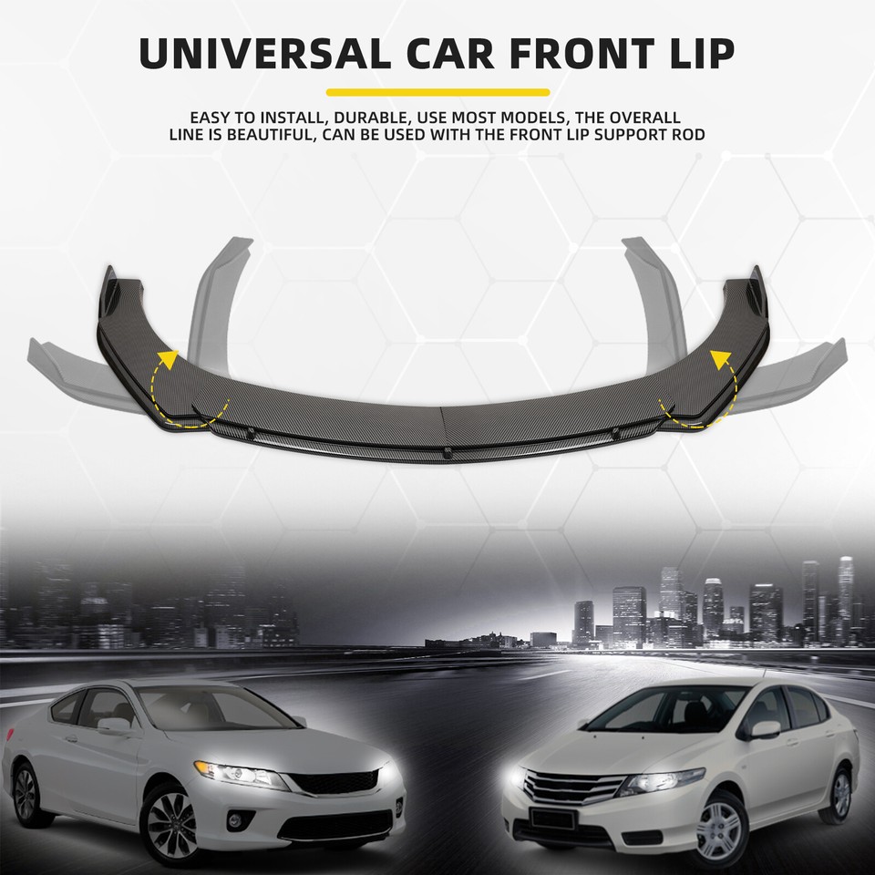 For Acura TLX Carbon Fiber Front Bumper Lip Splitter Spoiler Body Kit ...