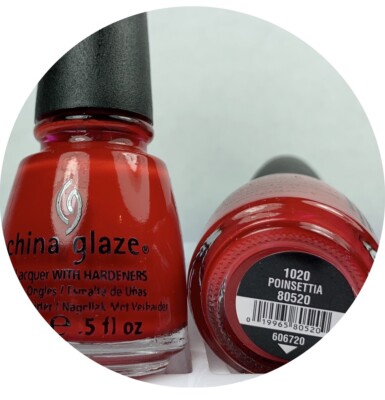 China Glaze Nail Polish Poinsettia 1020 Creamy Shiny Juicy Red Holiday ...