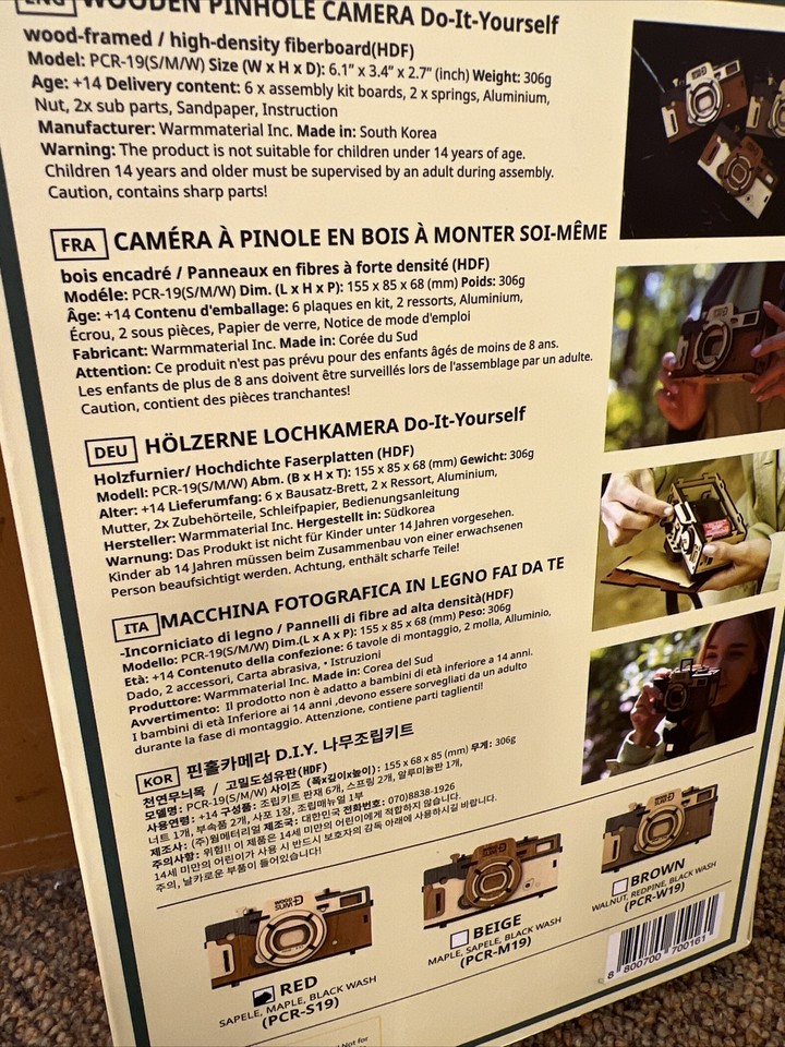 DIY Wooden Pinhole Film Camera with Self Assembly Kit - 35mm Film Build ...