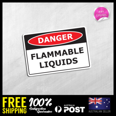 DANGER FLAMMABLE LIQUIDS 209x140mm Stickers Decals Safety Sign DGR024 ...