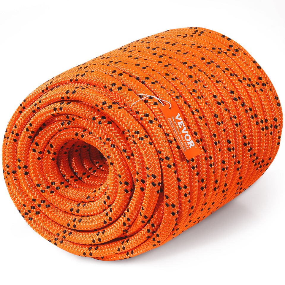 VEVOR Arborist Tree Climbing Rope Double Braid Polyester 3/4" x 220' 24 ...