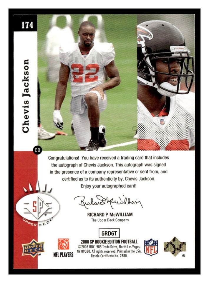 Chevis Jackson 2008 SP Rookie Edition 174 SP | eBay