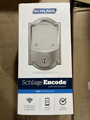 🟣 OPEN Box! 🟢 Schlage Encode Smart Wifi Deadbolt, BE489WBCAM619 Satin ...