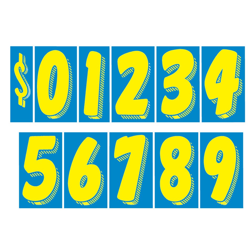 Car Dealer Windshield Stickers 11 Dozen Pricing Numbers 7.5 Inch ...