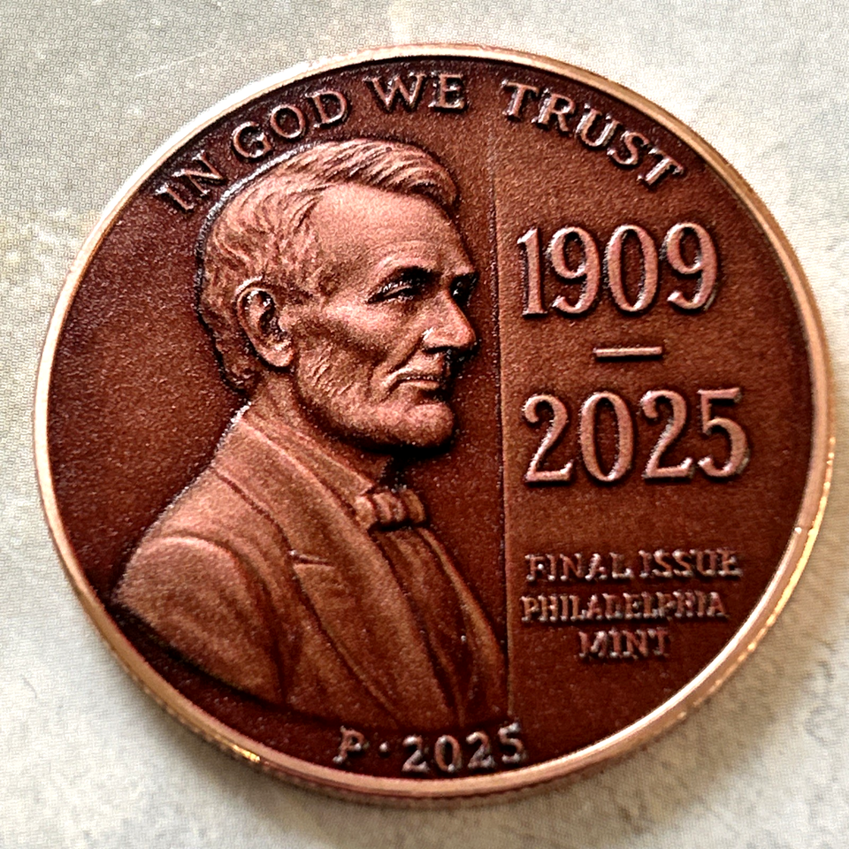 The Final Issue Cent 1909-2025 Philadelphia Penny Commemorative Coin ...
