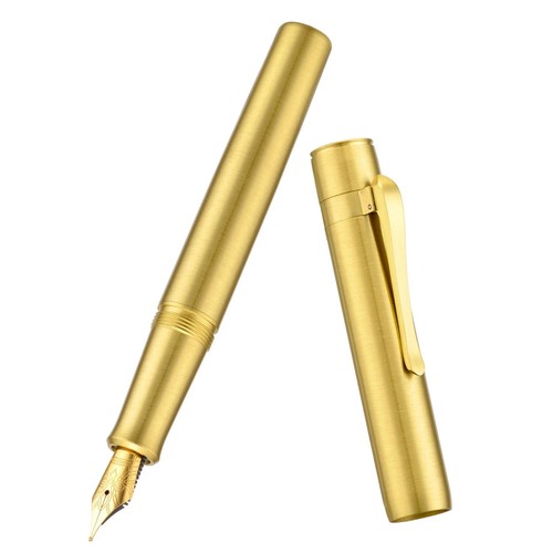 Hongdian M2 Mini Short Fountain Pen EF/F/M Nib &Converter, Brass Gift ...