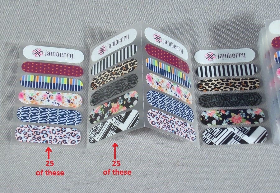 50 SETS of 5 JAMBERRY NAIL WRAP SAMPLE PAGES FINGERNAIL DESIGN SHEETS ...